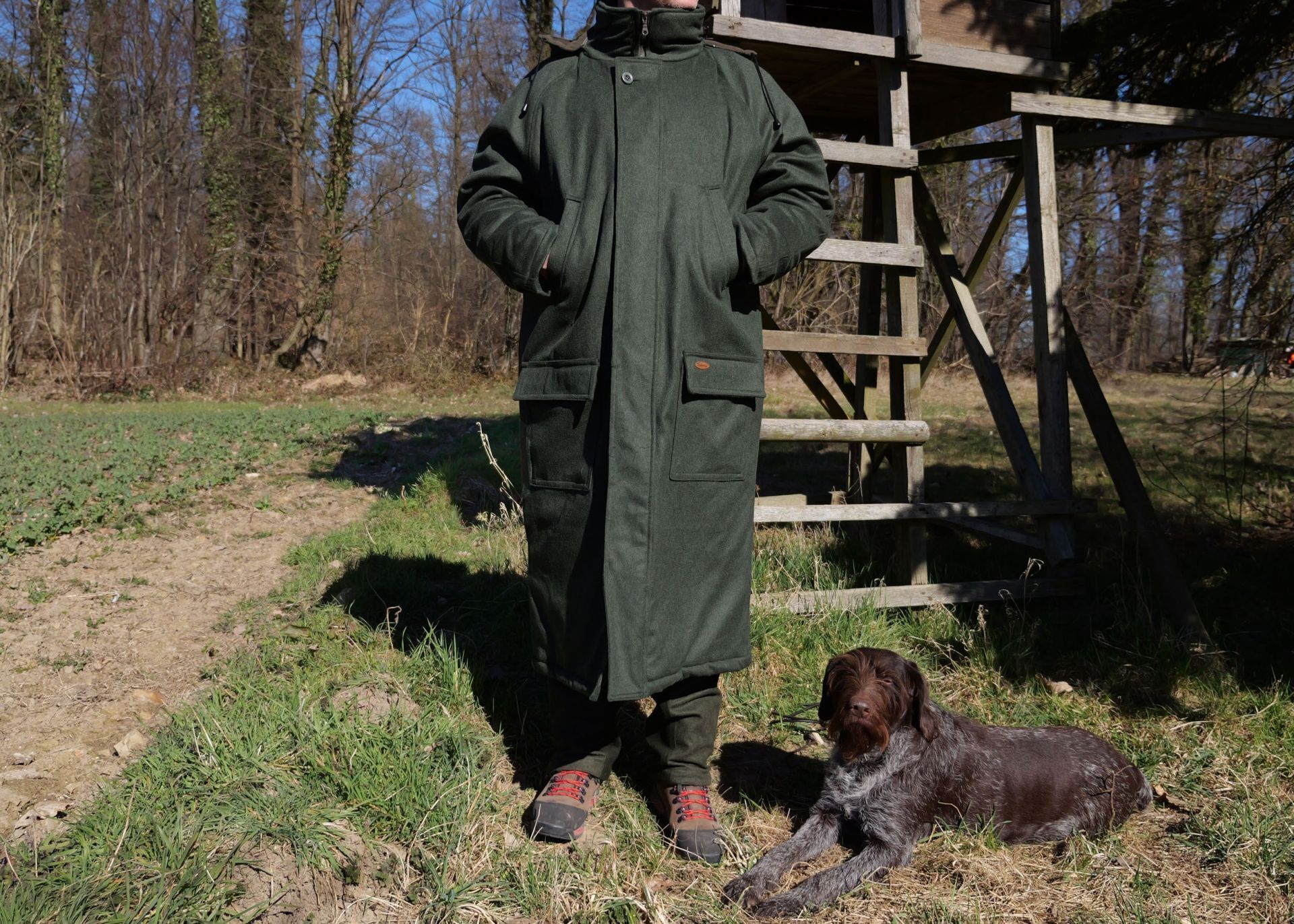 Hubertus Loden-Ansitzmantel Forest (oliv) | Hubertus-Fieldsports.de